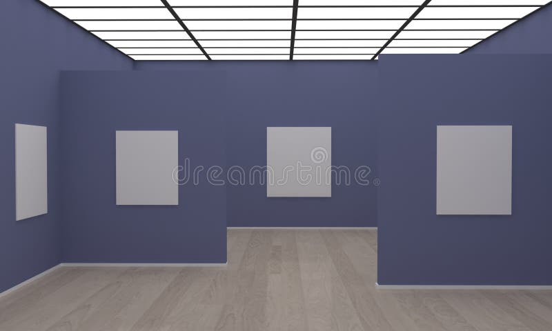 Modern Gallery Wall Mockup Blank Wall with Frames Display Artwork ...