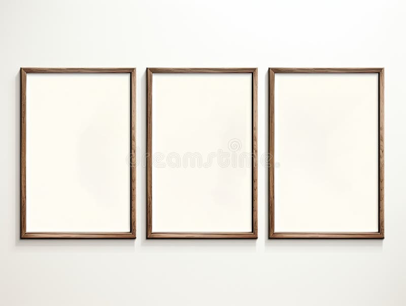 Modern Gallery Wall Poster Frames Mockup Illustration Stock ...