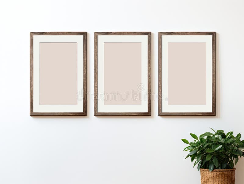 Modern Gallery Wall Poster Frames Mockup Illustration Stock ...