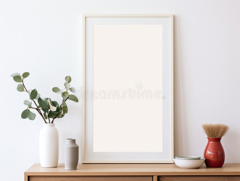 Modern Gallery Wall Poster Frames Mockup Illustration Stock ...