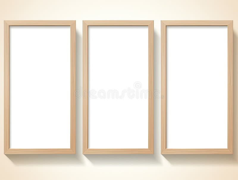 Modern Gallery Wall Poster Frames Mockup Illustration Stock ...