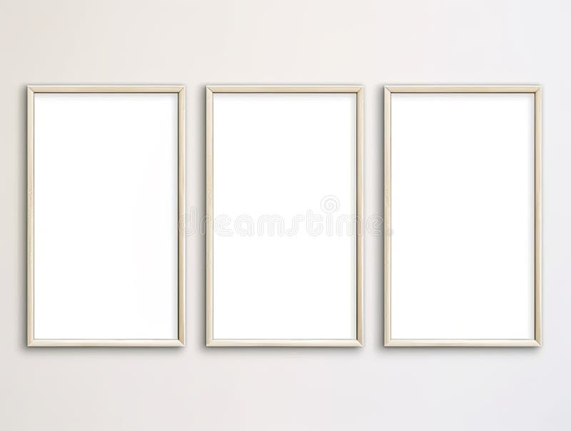 Modern Gallery Wall Poster Frames Mockup Illustration Stock ...