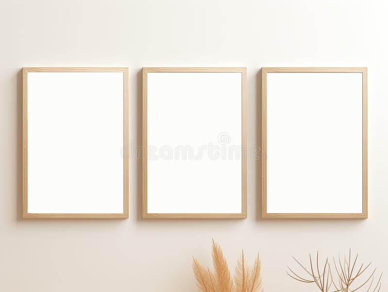 Modern Gallery Wall Poster Frames Mockup Illustration Stock ...