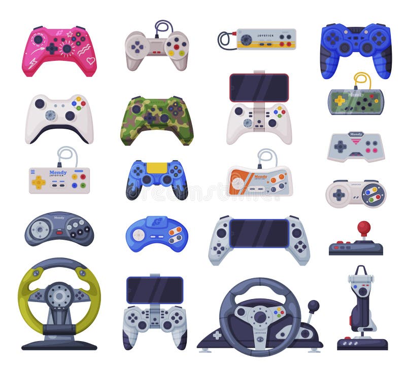 Modern Game Console Controllers Collection, Video Game Players ...