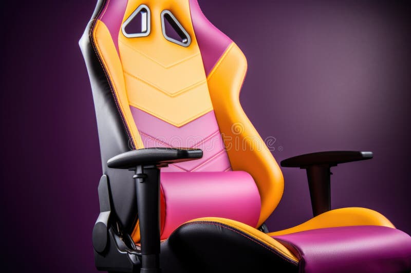 A Modern Gaming Chair with Vibrant Colored Accents Stock Photo - Image ...