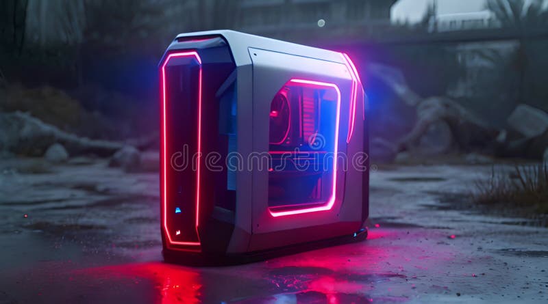 Modern Gaming Computer with Led Lights Under Bridge Stock Video - Video ...