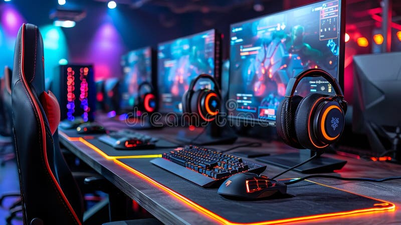 Modern Gaming Computer Room with High End Setup for Immersive Gaming ...