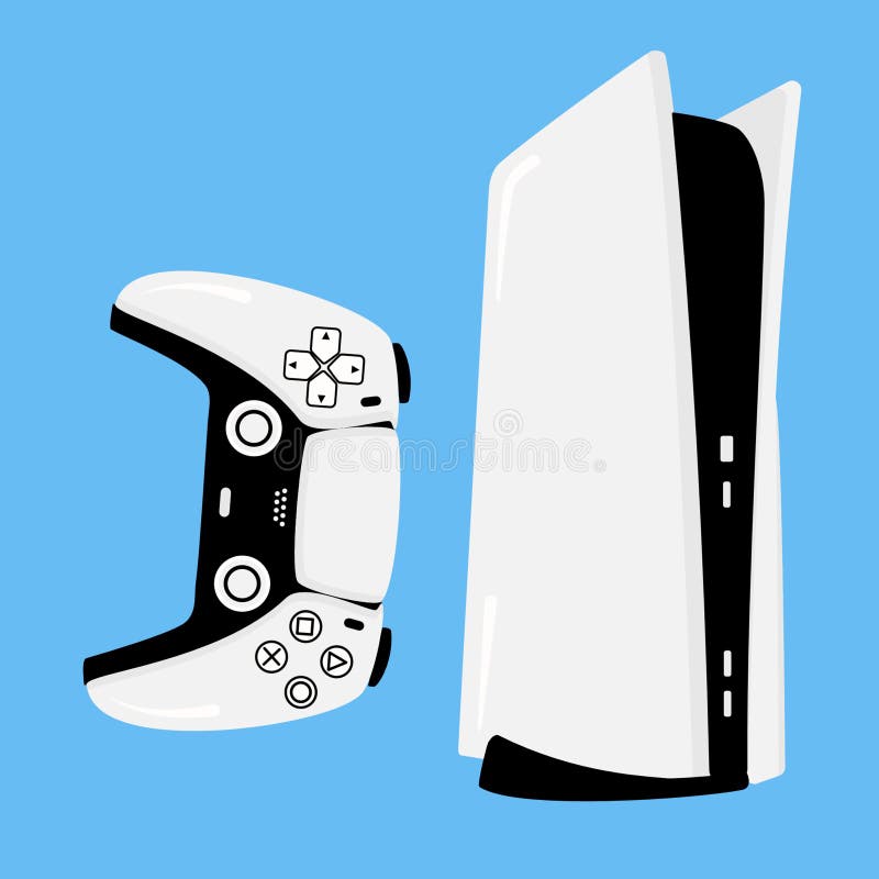 Modern Gaming Console and Controller Flat Design Illustration Stock ...
