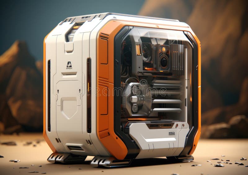 Modern Gaming Pc Case of Space Style, Technology PC Case of Futuristics ...