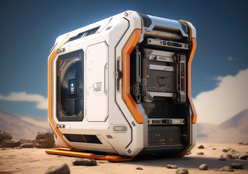 Modern Gaming Pc Case of Space Style, Technology PC Case of Futuristics ...