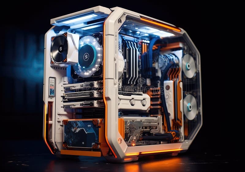 Modern Gaming Pc Case of Space Style, Technology PC Case of Futuristics ...