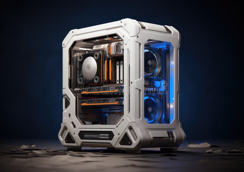 Modern Gaming Pc Case of Space Style, Technology PC Case of Futuristics ...