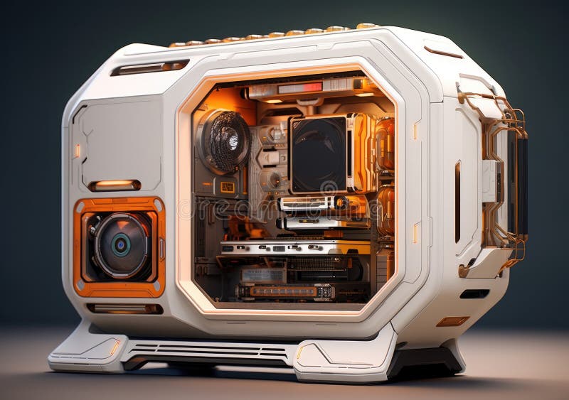 Modern Gaming Pc Case of Space Style, Technology PC Case of Futuristics ...