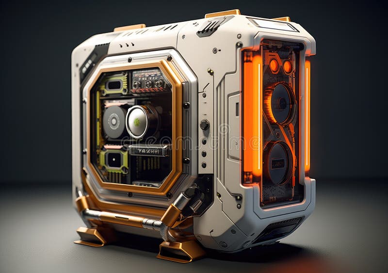 Modern Gaming Pc Case of Space Style, Technology PC Case of Futuristics ...