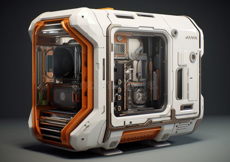 Modern Gaming Pc Case of Space Style, Technology PC Case of Futuristics ...