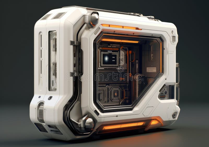 Modern Gaming Pc Case of Space Style, Technology PC Case of Futuristics ...