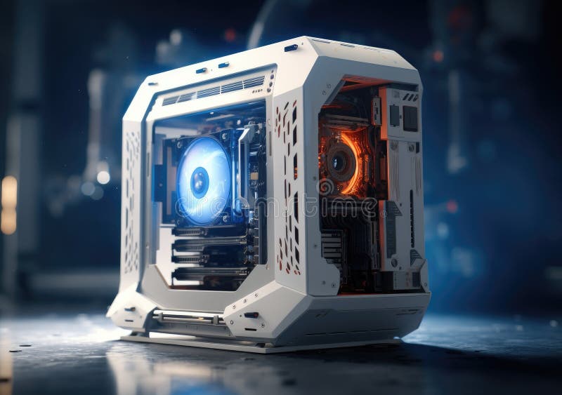 Modern Gaming Pc Case of Space Style, Technology PC Case of Futuristics ...