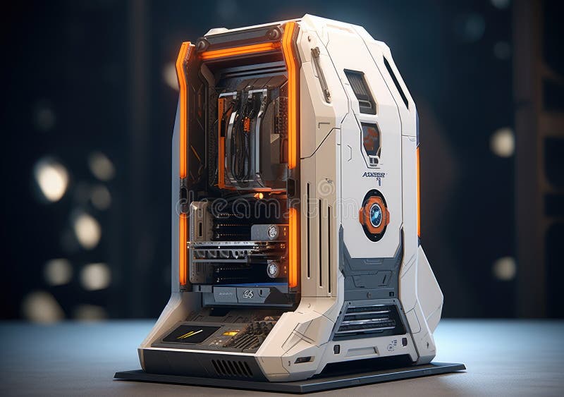 Modern Gaming Pc Case of Space Style, Technology PC Case of Futuristics ...