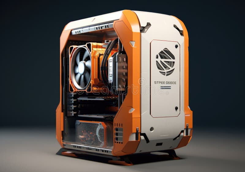 Modern Gaming Pc Case of Space Style, Technology PC Case of Futuristics ...