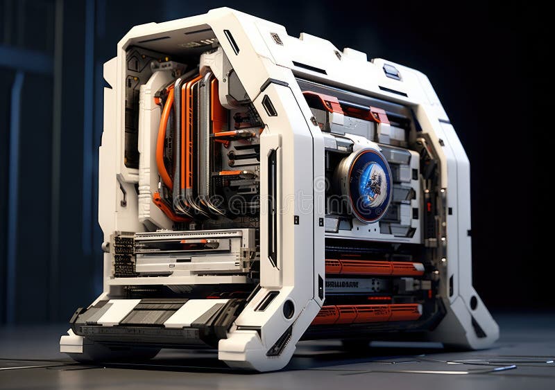 Modern Gaming Pc Case of Space Style, Technology PC Case of Futuristics ...