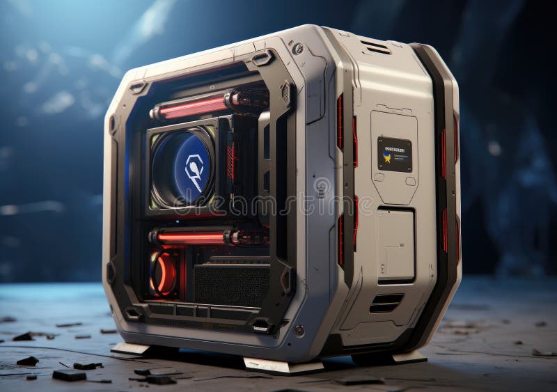 Modern Gaming Pc Case of Space Style, Technology PC Case of Futuristics ...