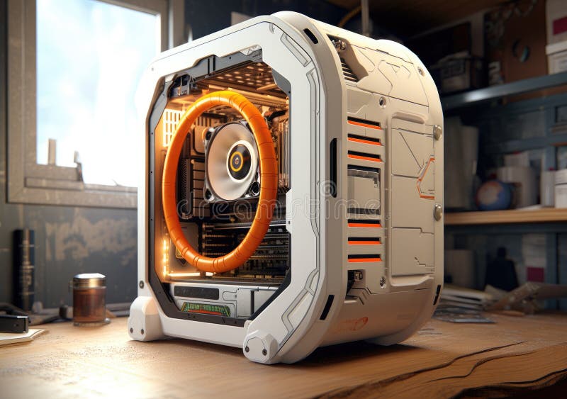 Modern Gaming Pc Case of Space Style, Technology PC Case of Futuristics ...