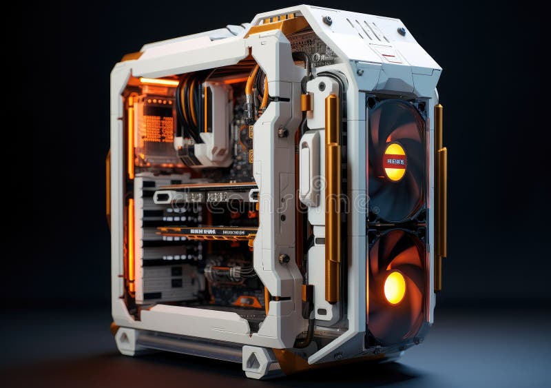 Modern Gaming Pc Case of Space Style, Technology PC Case of Futuristics ...