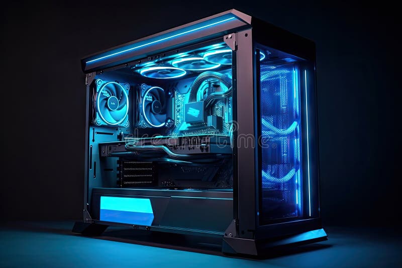 Modern gaming PC rig stock image. Image of threedimensional - 302282429