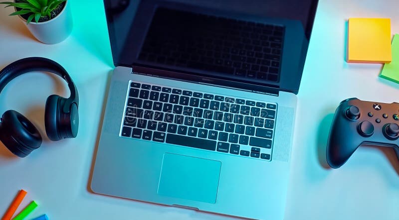 Modern Gaming and Work Setup with Laptop and Accessories for Teens and ...