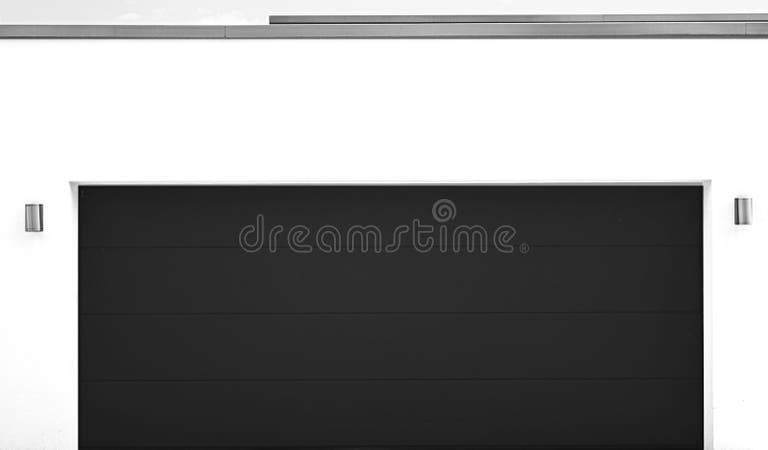 Modern Garage in a Minimalist Rectangular Design in a Housing Estate ...