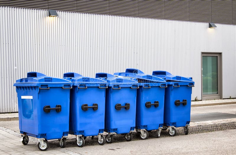 Modern garbage bins stock image. Image of wheeled, color - 50056183