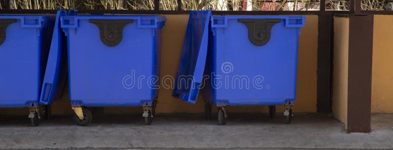 Modern Garbage Cans, Plastic on the Street of the City Stock Photo ...