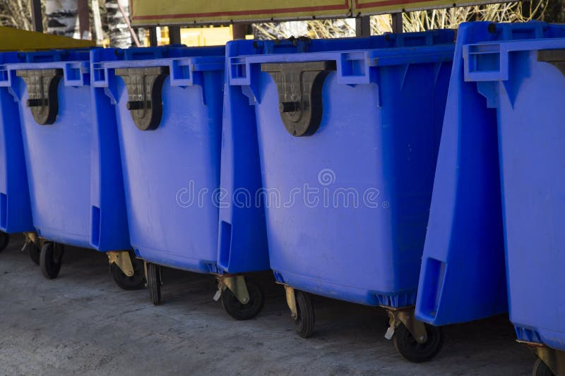 Modern Garbage Cans, Plastic on the Street of the City Stock Photo ...