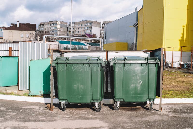 Containers For The Disposal Of Waste Stock Image - Image of street ...