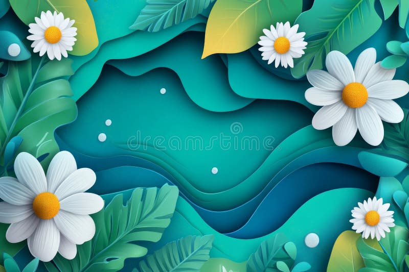 A Modern Garden Backdrop with Fresh Botanical Details, Set in an ...