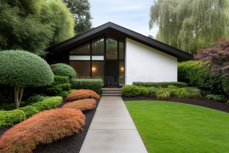 Modern Garden Bungalow, Modern-designed Bungalow with Large Windows, in ...