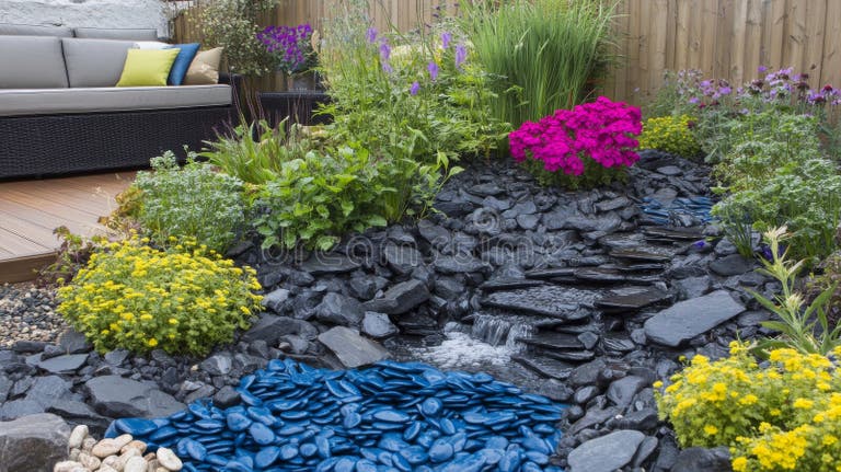 Modern Garden Design Featuring Serene Elements, Including a Tranquil ...