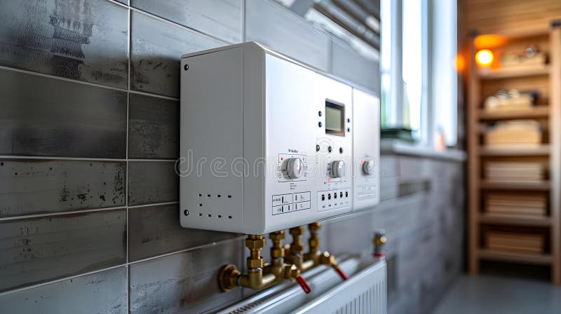 Modern Gas Boiler in a Minimalist Home Setting. Concept Gas Boiler ...