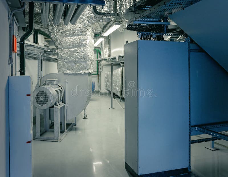 Modern gas boiler room stock image. Image of circulation - 38429049