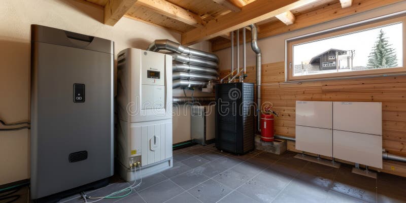 Modern Gas Condensing Boilers Stock Illustration - Illustration of ...