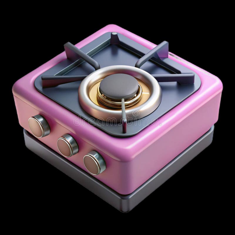 Modern Gas Cooker Levitation on Pink Studio Background. 3d Rendering ...