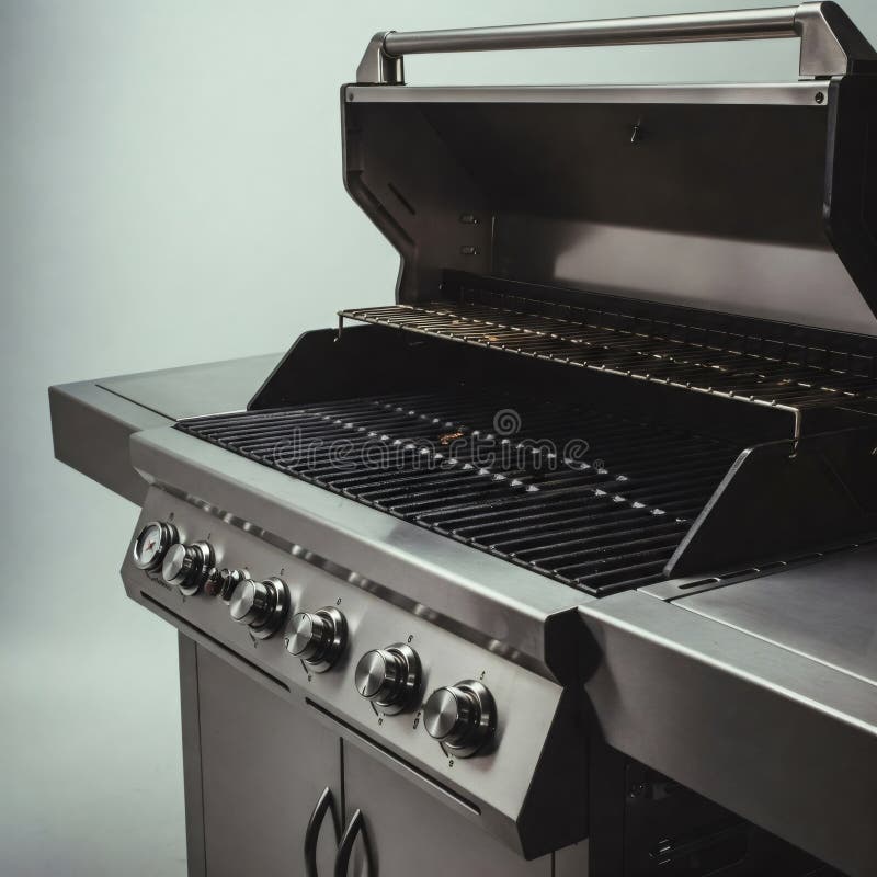 Modern Gas Grill Displayed with Open Lid, Ready for Summer Cooking ...