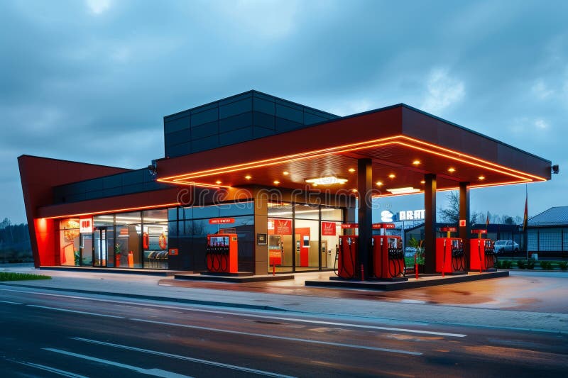 Modern Gas Station Captured in High Quality Image Displaying ...