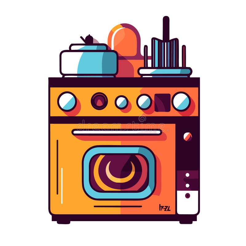 Modern Gas Stove Cooking Element Design Stock Vector - Illustration of ...