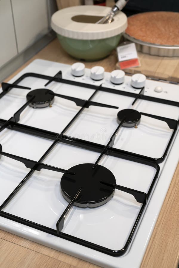 Modern Gas Stove for Cooking in the Kitchen Stock Photo - Image of ...