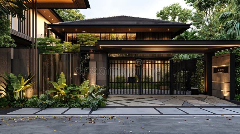 Modern Gate Design. Generative AI. Stock Illustration - Illustration of ...