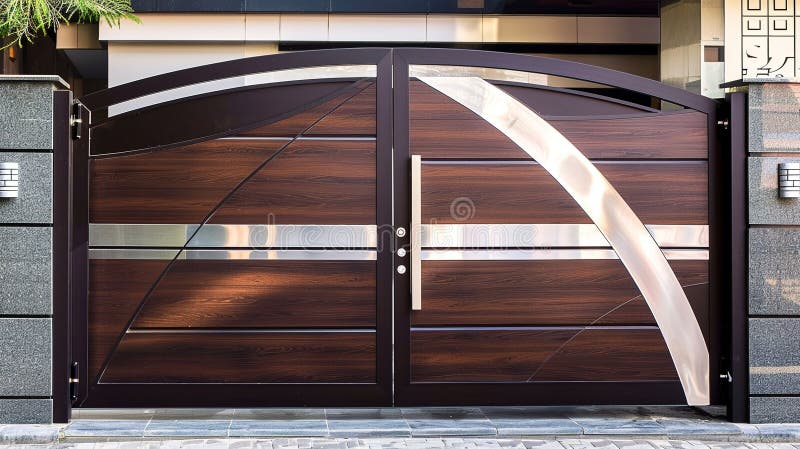 Modern Gate Design. Generative AI. Stock Illustration - Illustration of ...