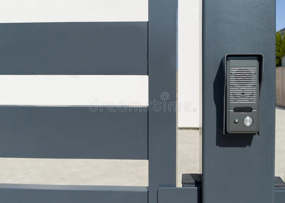 Modern Gate Intercom System Security Entry Stock Photo - Image of ...