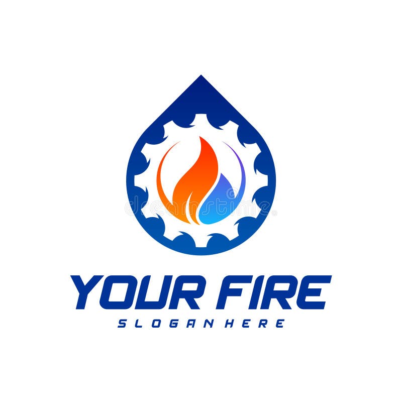 Modern Gear Fire Logo Concept or Icon Design. Vector Illustration Stock ...
