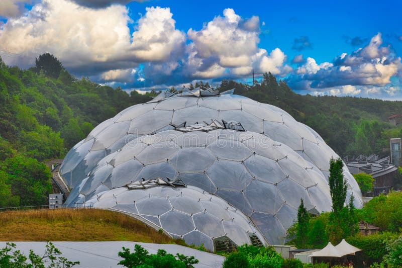 Modern Geodesic Dome Surrounded by Nature at Eden Project in Cornwall ...